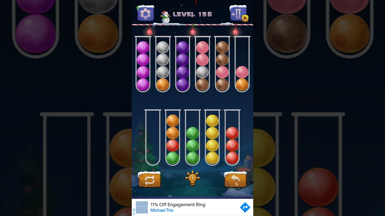 Color Ball Sort Puzzle Level 156 Solution - YouTube