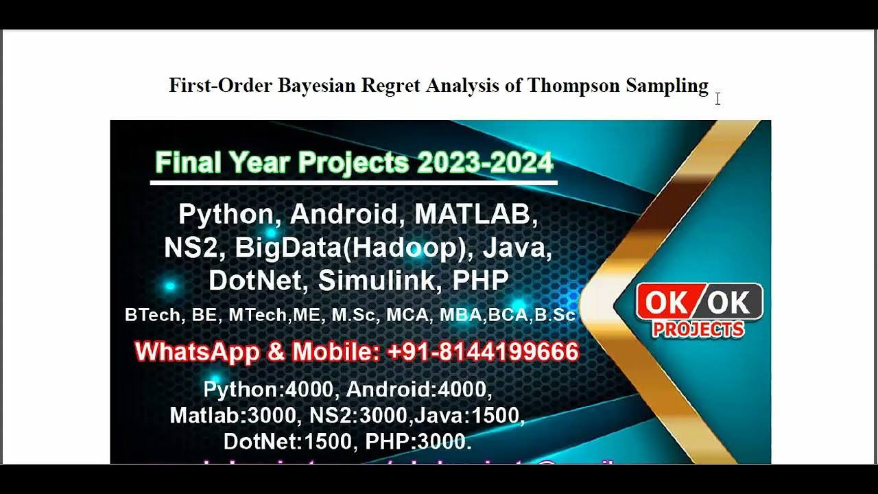First Order Bayesian Regret Analysis of Thompson Sampling - YouTube