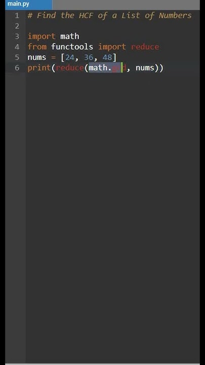 🔥 Find Hcf Of A List In Python With One Line Shorts Coding Correctcoding Codinglife Youtube