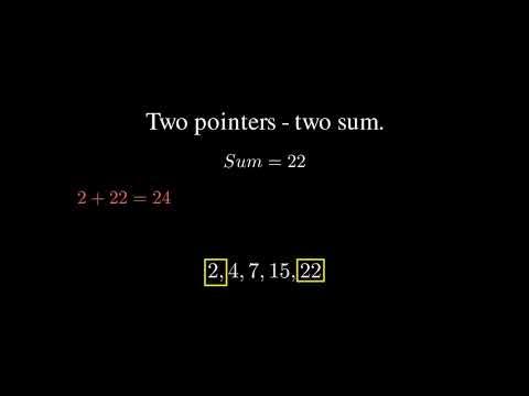 Two sum - two pointers(algorithm in one minute) - YouTube