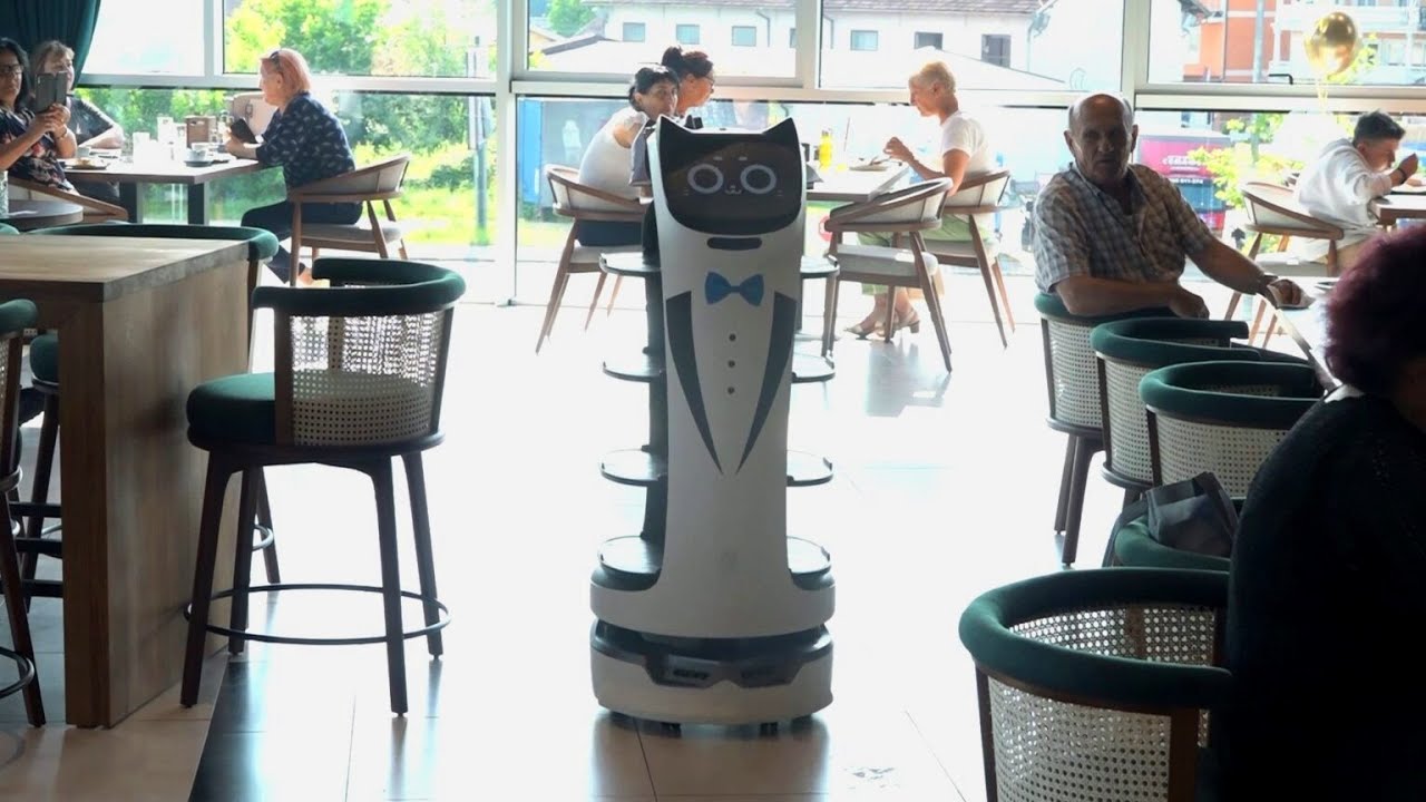 Prvi robot- konobar u Kort kafe restoranu u Derventi – Početak dana TV ...