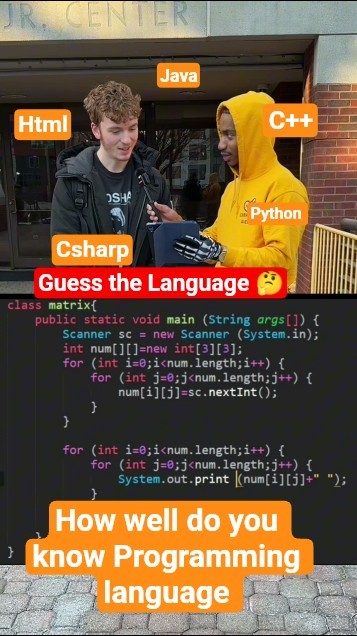 Guess the Language #tech #viral #computerscience #programminglanguages #funny #coding # ...