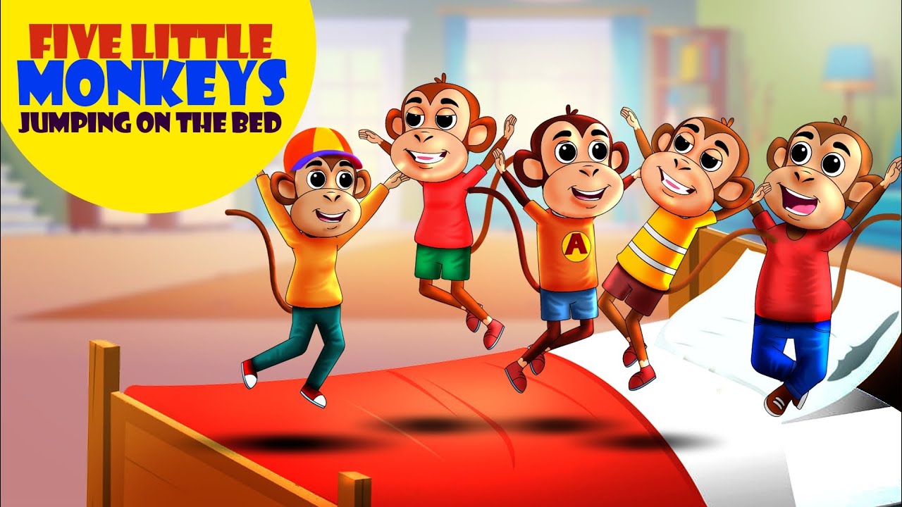 Five Little Monkeys Jumping on the Bed | 5 Little Monkeys | # ...