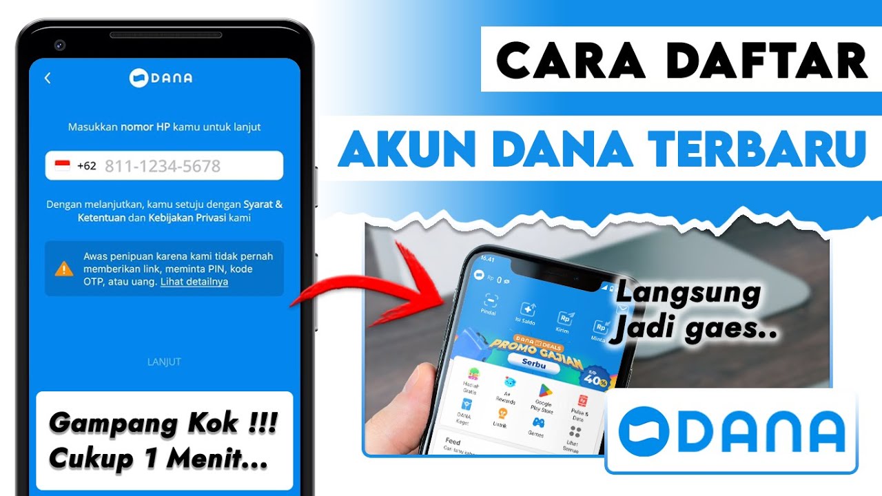 Cara Daftar Akun DANA Terbaru || Cara Membuat Akun DANA untuk Pemula - YouTube