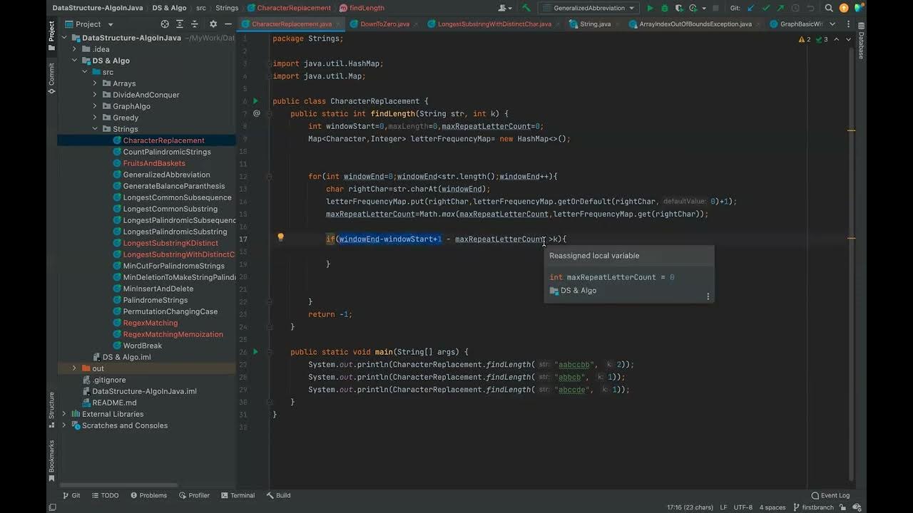 Longest Repeating Character Replacement || LeetCode 424 - YouTube