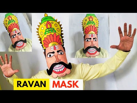 how to make ravan mask / रावण का मुखौटा बनाना सीखे । ravan ka mukut ...