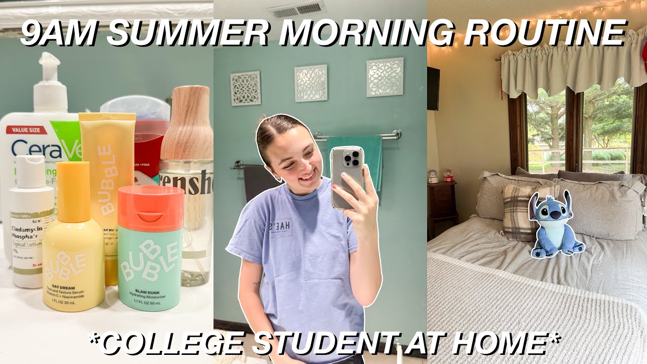 *REALISTIC* 9AM SUMMER MORNING ROUTINE | College Student At Home - YouTube