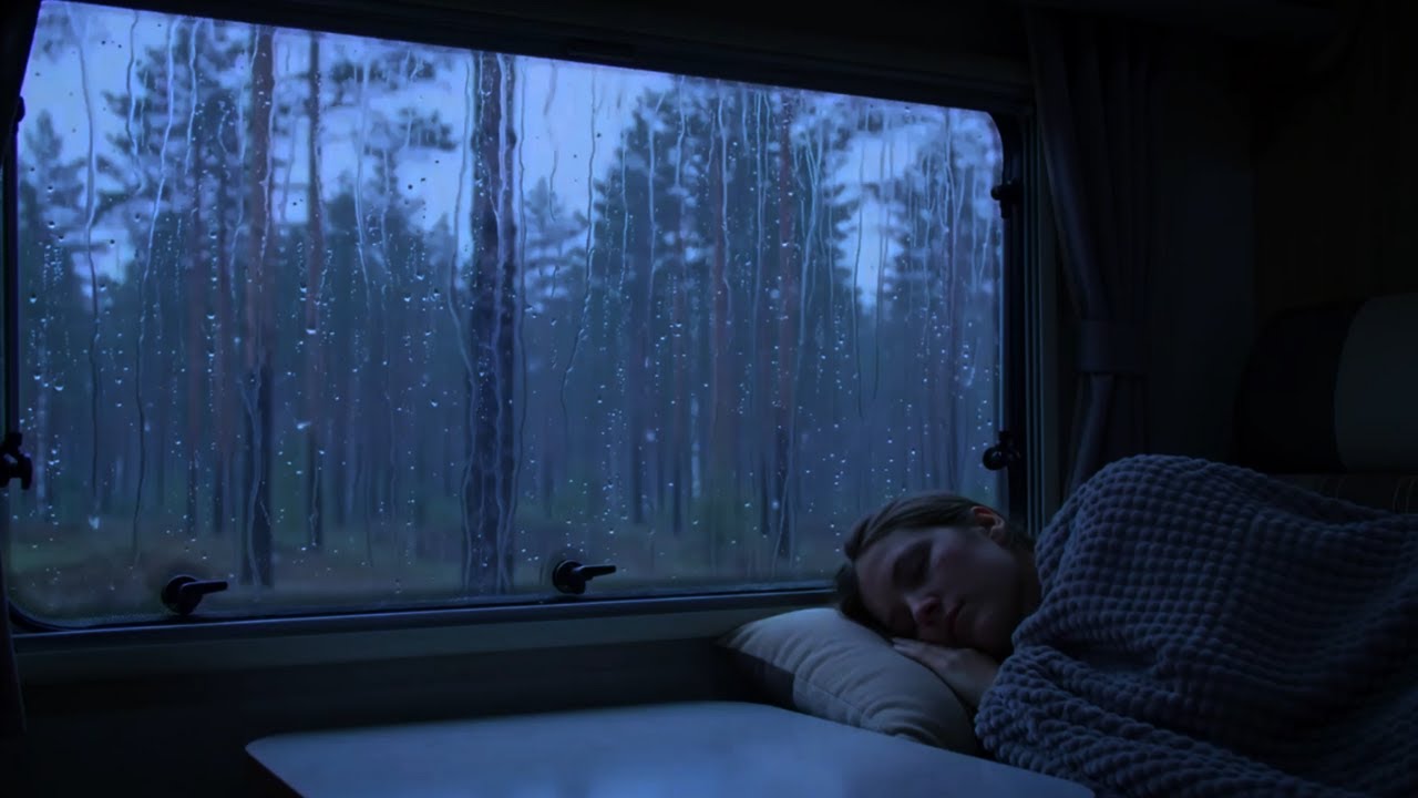 Gentle Rain and Thunder on Window Pane | Sleep Relaxation Video for 3 ...