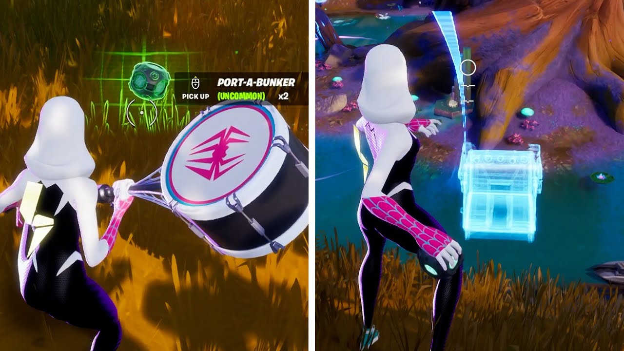 How to Deploy a Port-A-Bunker at a Named Location Fortnite - YouTube