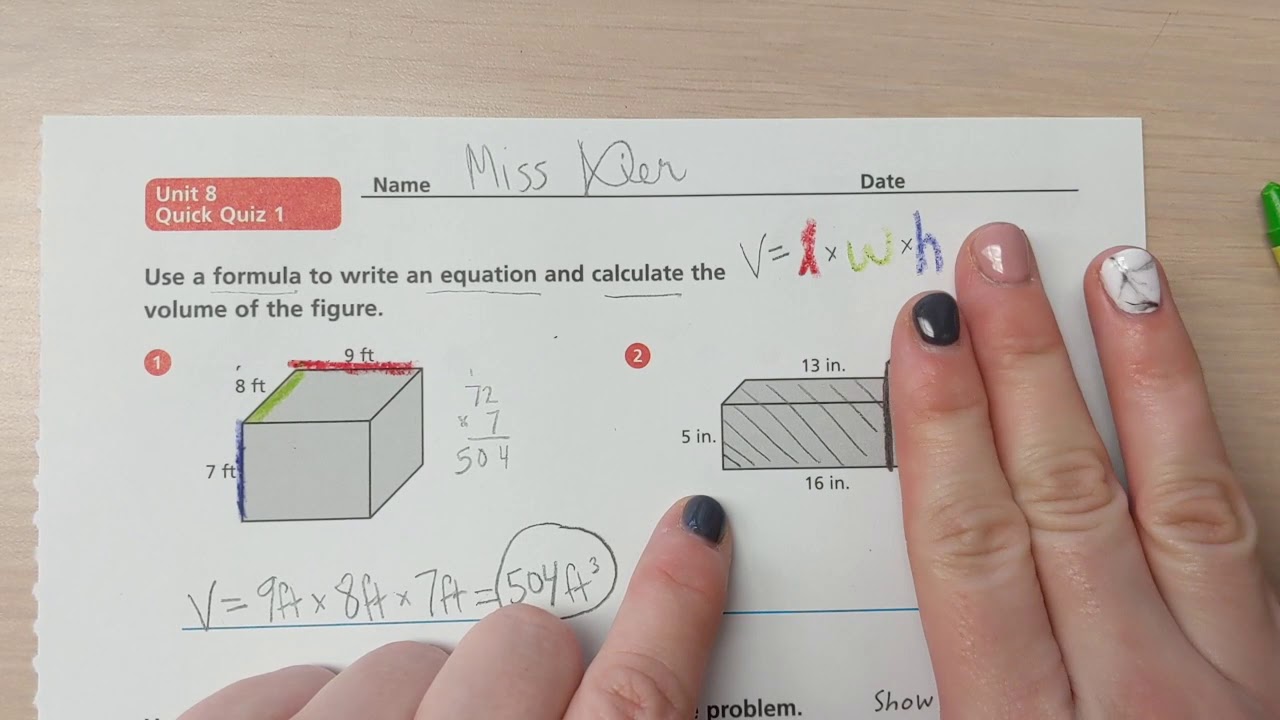 Math Unit 8 Quick Quiz 1 (video 1) - YouTube
