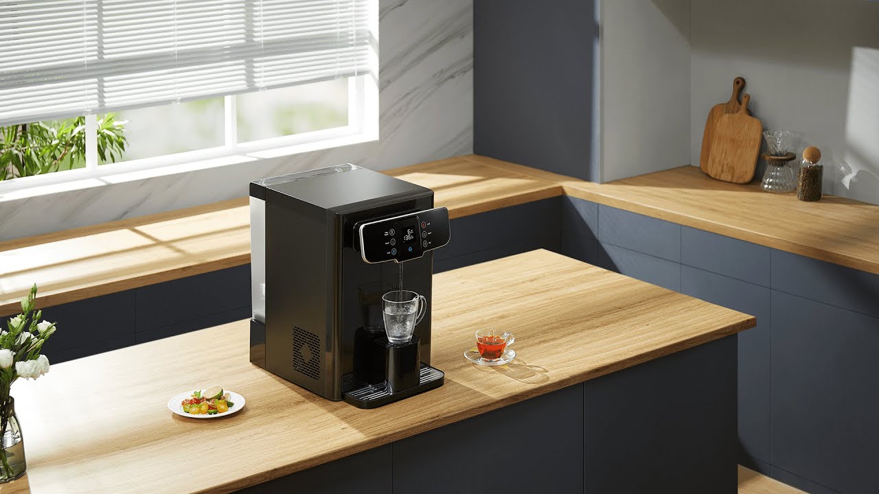 Icefall Hot & Cold desktop water purifier - YouTube