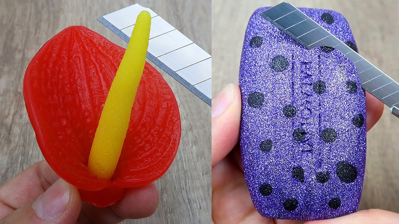 Relaxing Soap Cutting ASMR. Satisfying Soap and lipstick cutting. Corte ...