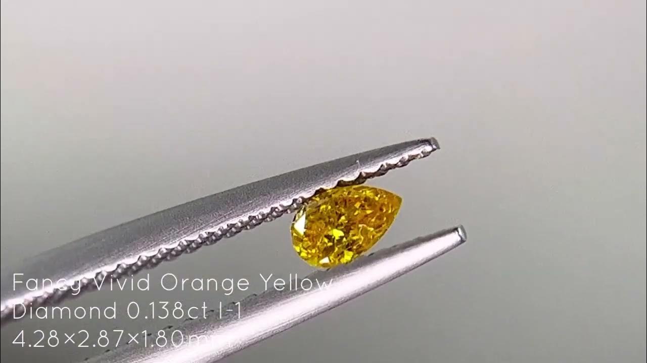 Fancy Vivid Orange Yellow Diamond 0.138ct - YouTube