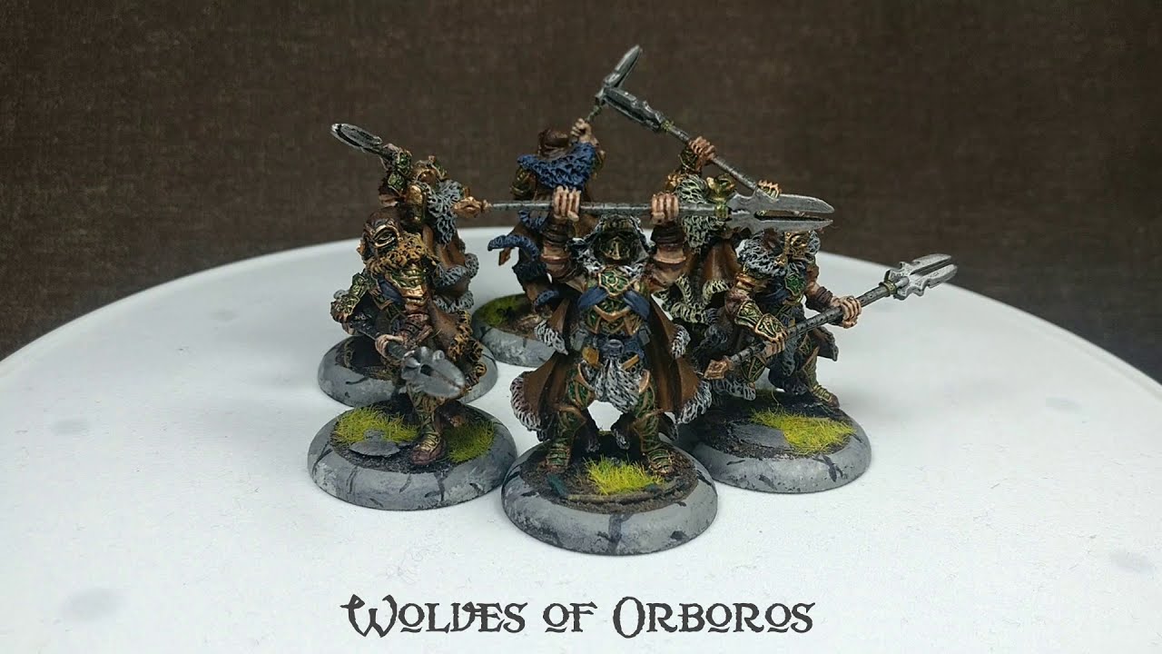 Hordes & Warmachine Wolves of Orboros with Chieftain and Standard - YouTube