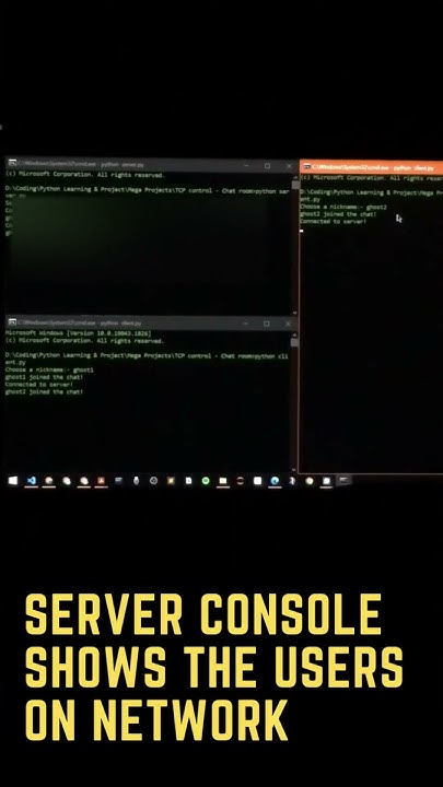Tcp Chat App With Python Make A Chatting App With Python Python Socket Programming Shorts