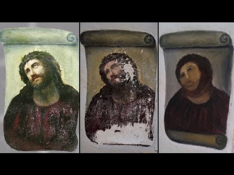 İspanya'da işgüzar emekli, tarihi freski onarmaya çalışırken tahrip etti