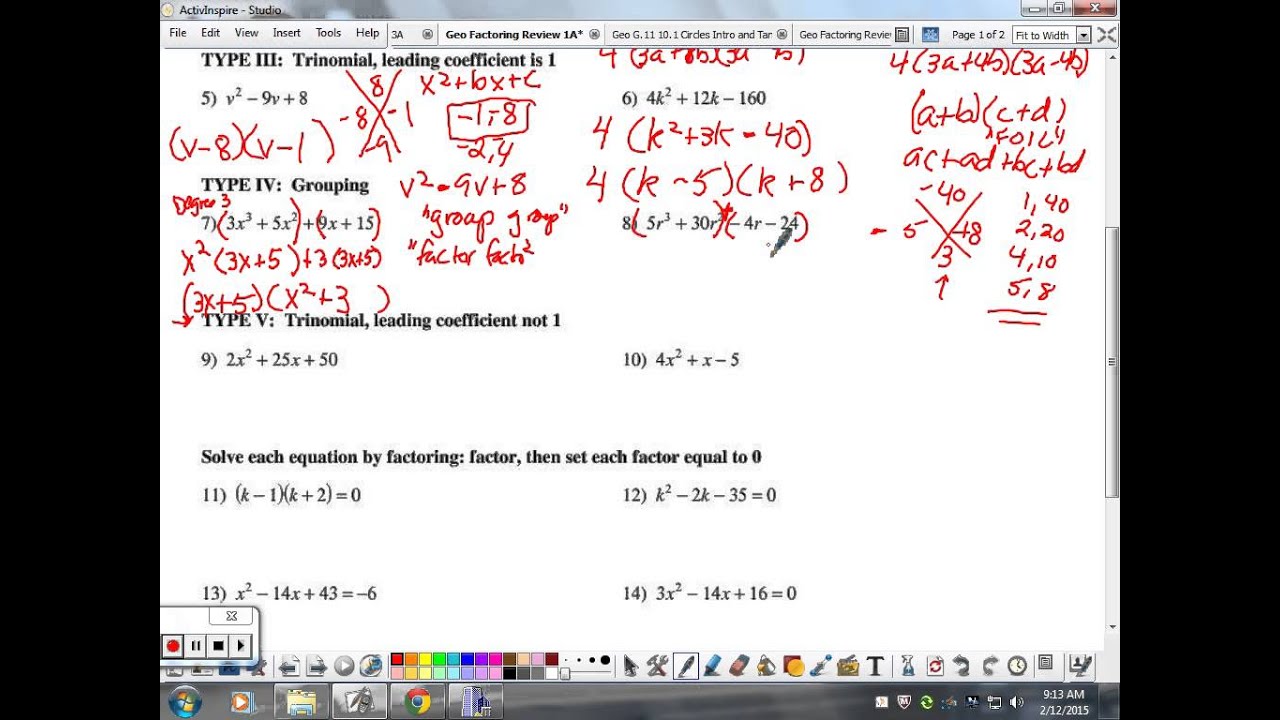 Factoring Review - YouTube