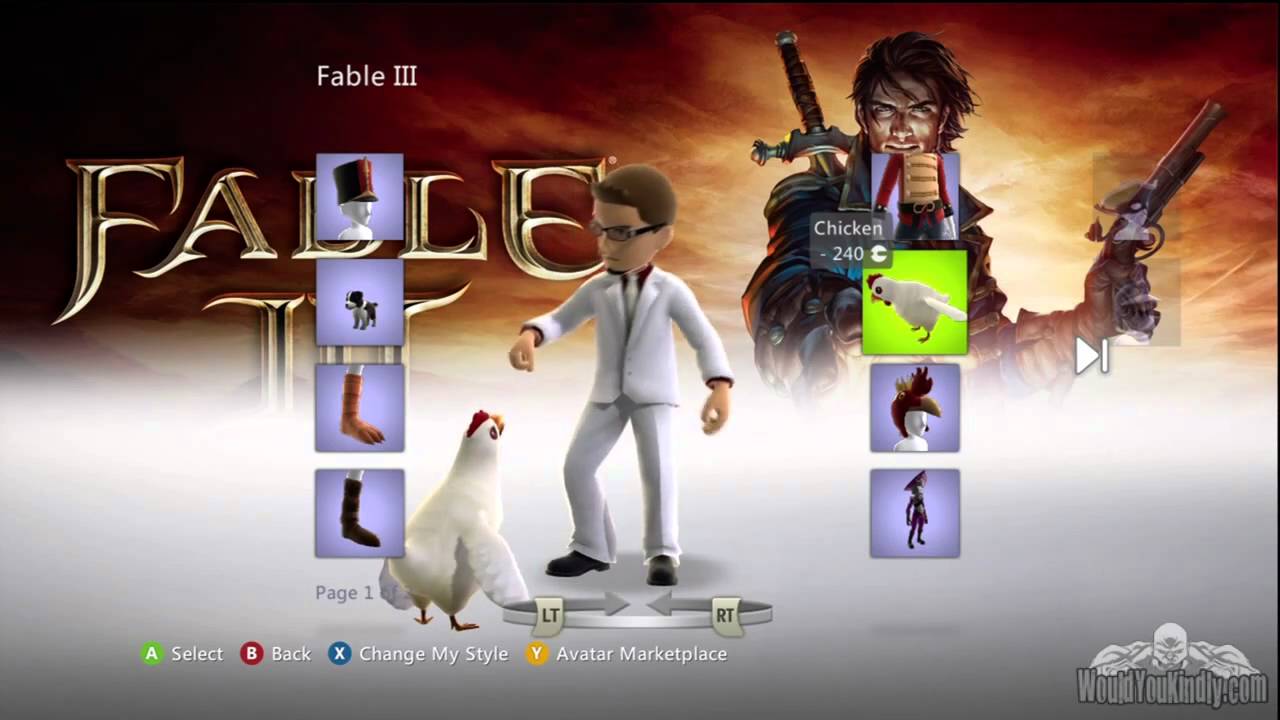 Fable III Xbox LIVE Avatar Clothes - YouTube