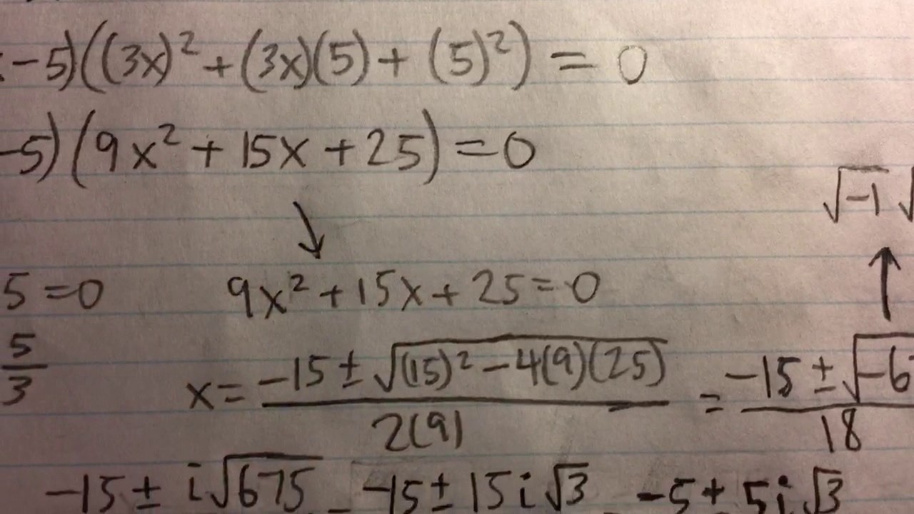 Solving a Cubic Equation Using Difference of Cubes (Example) - YouTube