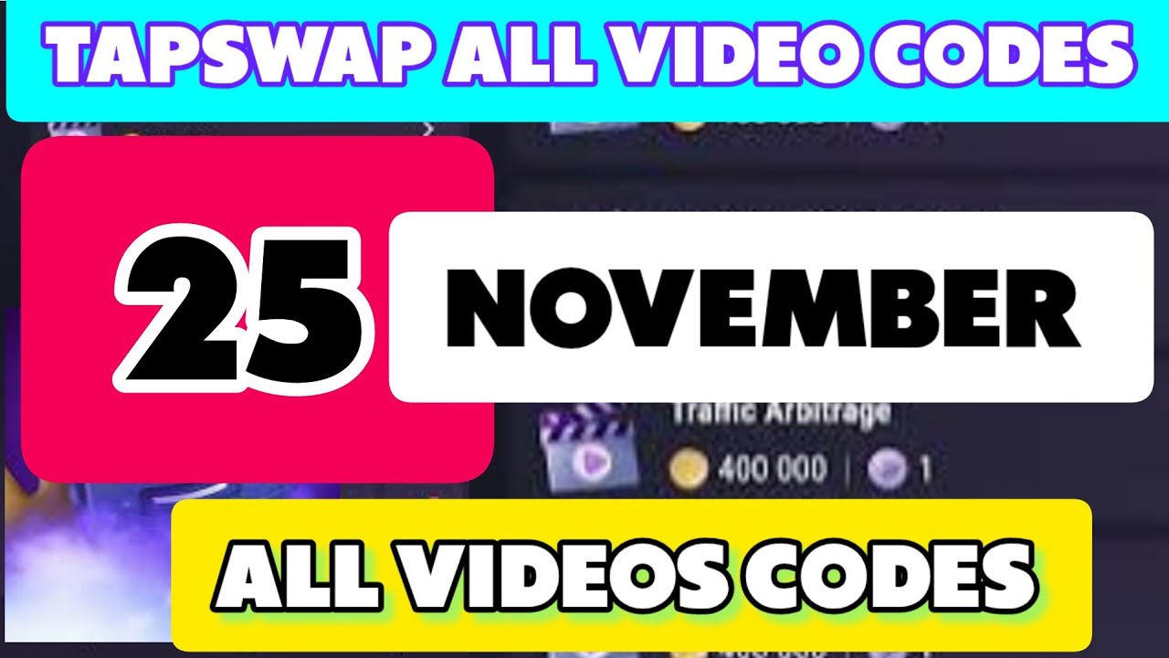 Today Tapswap all video code 25 November | All Video Code 25 November ...