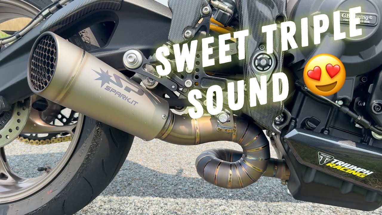 Street Triple 765 RS Full Spark Exhaust | Start Up & Fly By's - YouTube