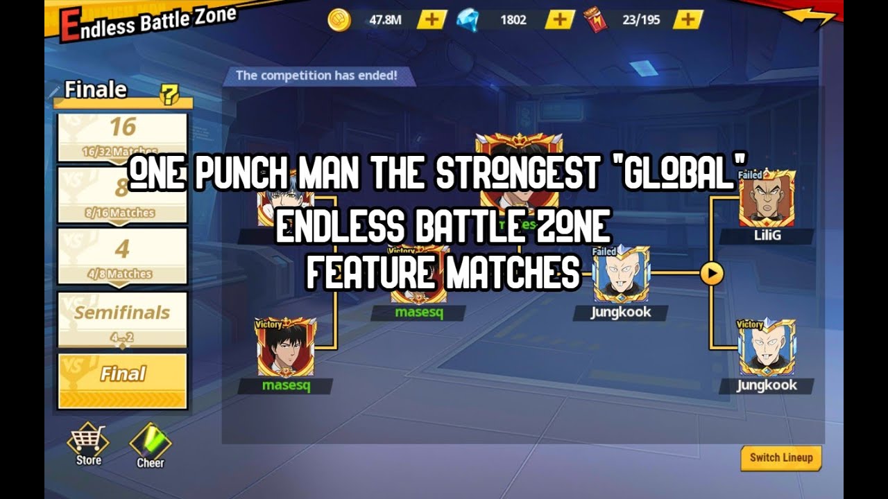 Endless Battle Zone Feature Matches One Punch Man The Strongest "Global ...