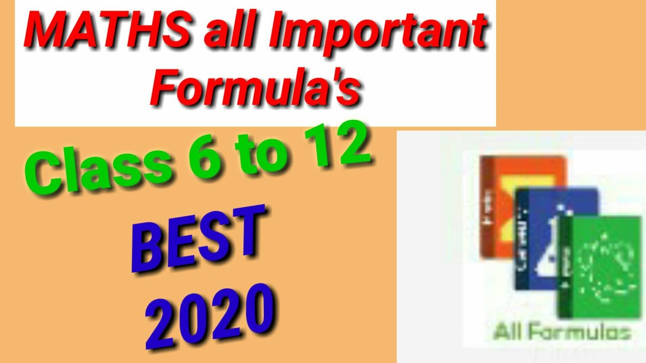 Math all formula, Class 6 to 10 in English - YouTube