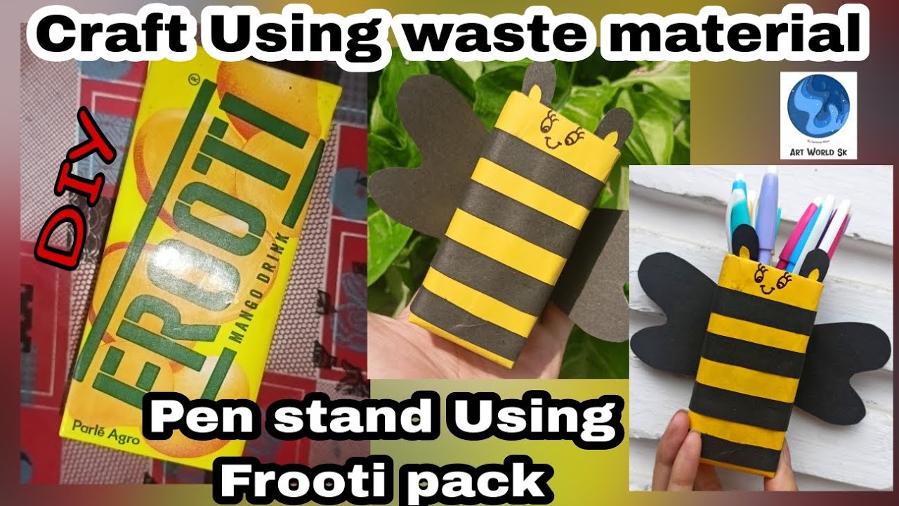 Pen stand Using waste material | Easy Pen stand | DIY | Desk Organiser ...
