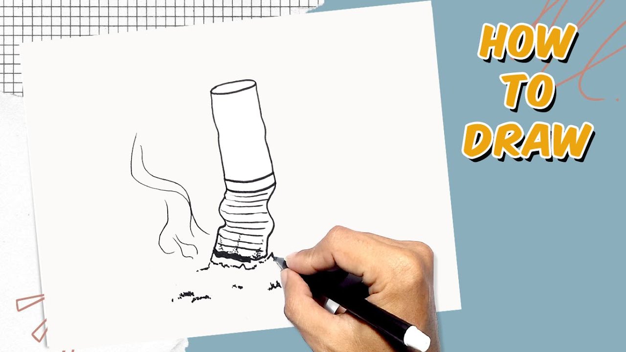 How to Draw Cigarette Butt || Easy Drawing cigarette Butt - YouTube