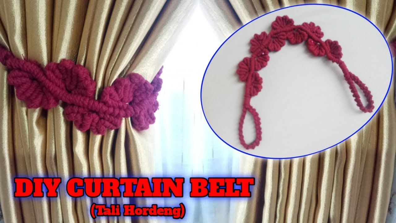 DIY Macrame Curtain Belt Leaf | Tutorial Tali Hordeng Macrame - YouTube