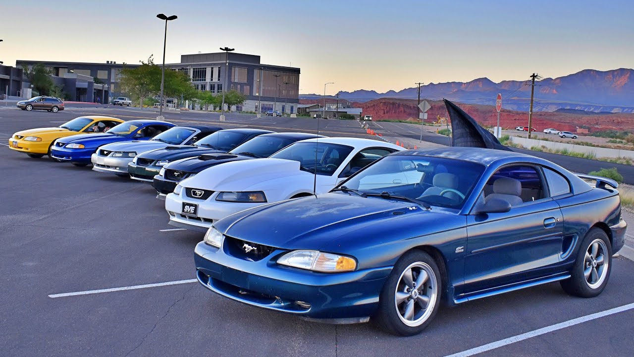 Sn95's and New Edge mustangs MEET up in St. George Utah - YouTube