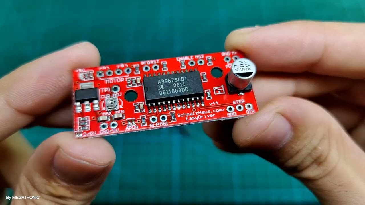 EDVR-B203F11B | Easy Driver Stepper Motor Driver V4.4 A3967 Arduino - YouTube