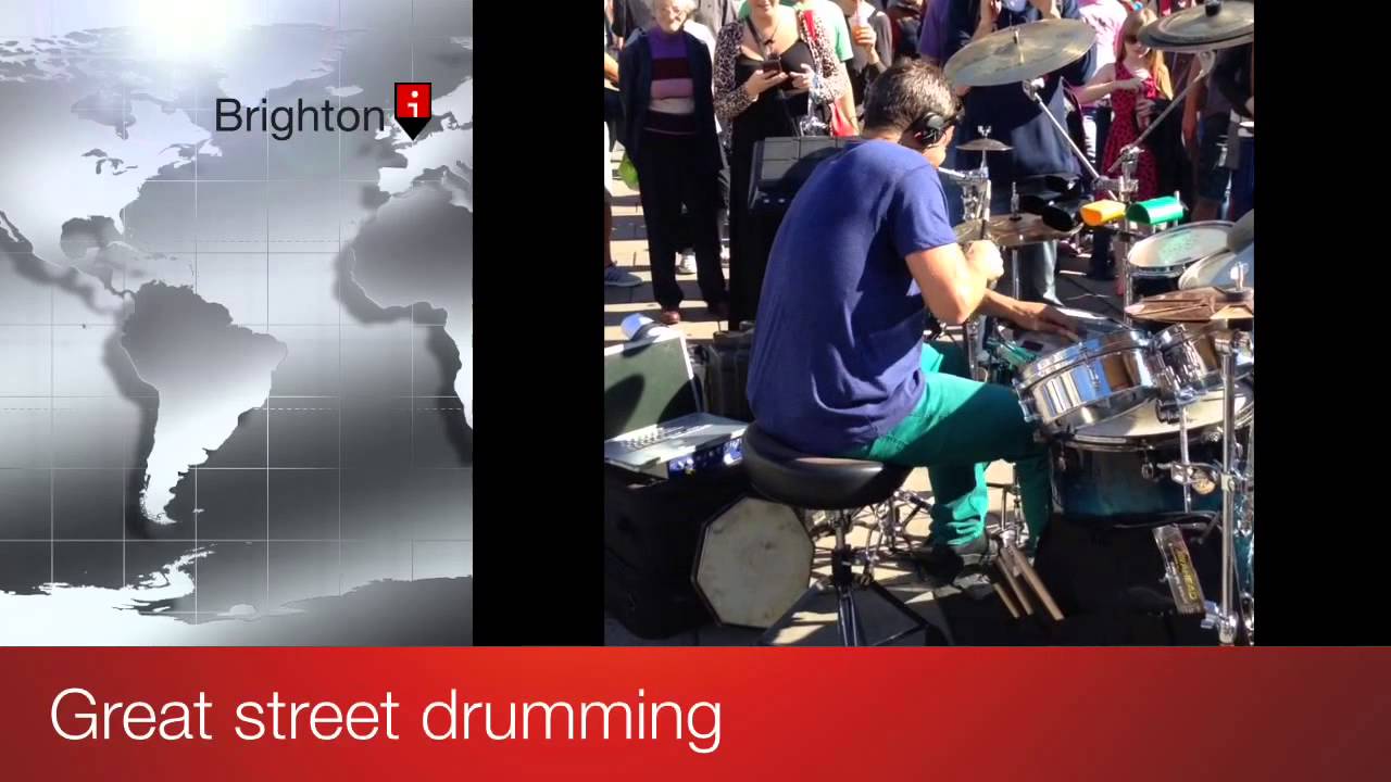 Street drummer - YouTube
