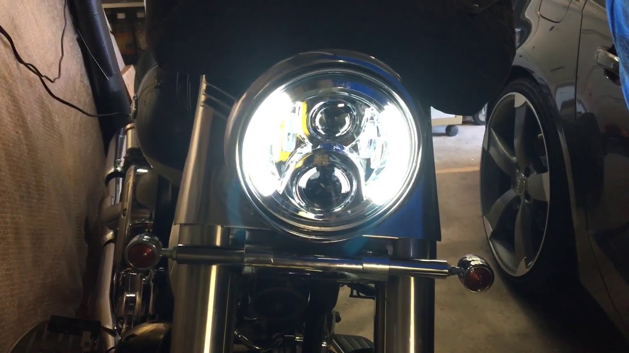 7” Daymaker LED headlight installed on VStar - YouTube