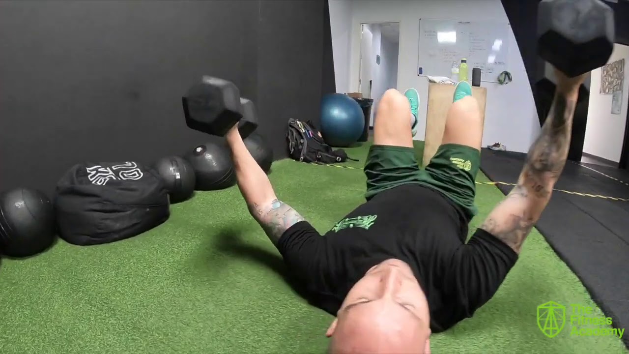 Alternating Dumbbell Fly With Dead Bug Hold (TFA) - YouTube