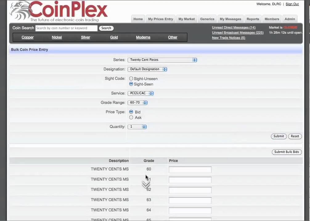 Bulk Bidding Tool on Coinplex - YouTube