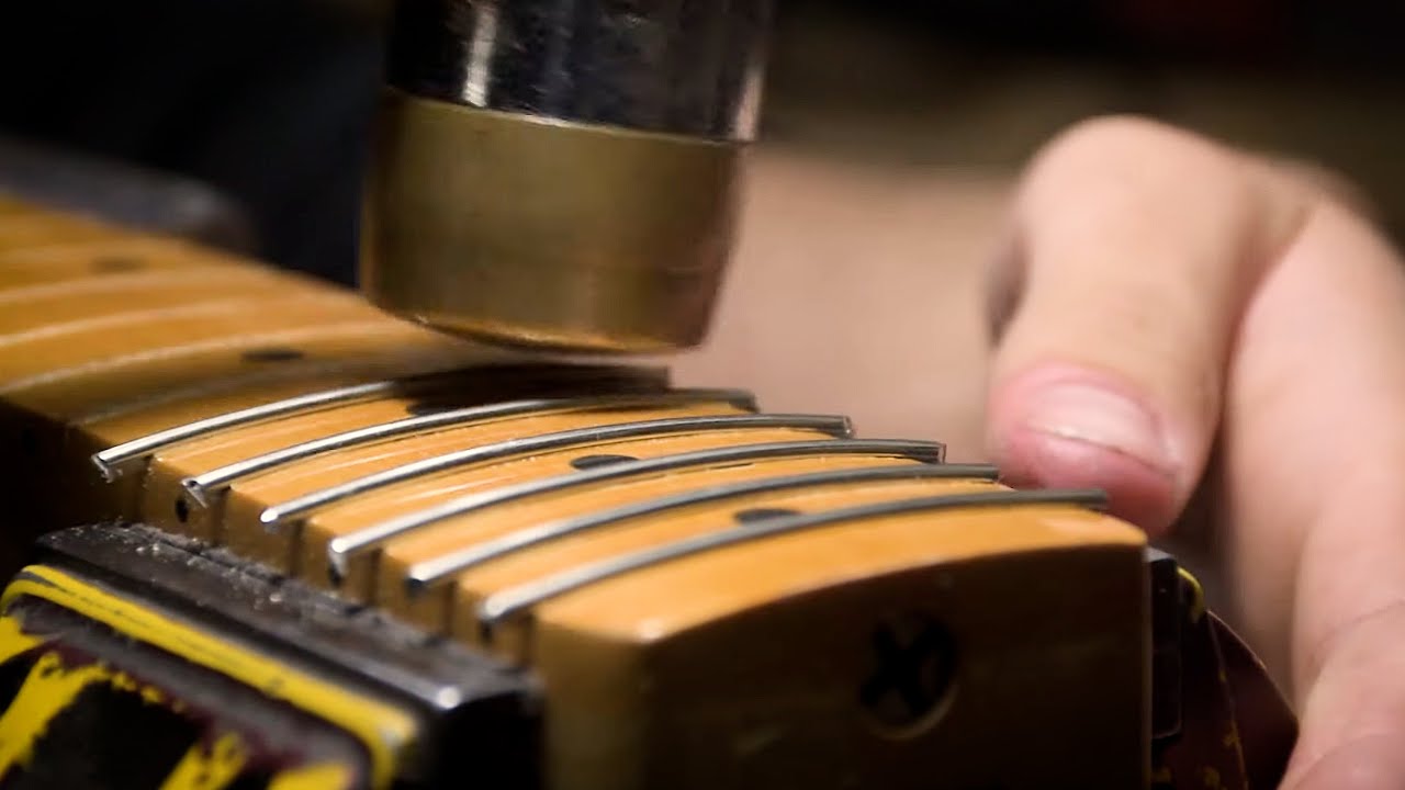 Repair of Fender Electric Guitar| Refret Guide - YouTube