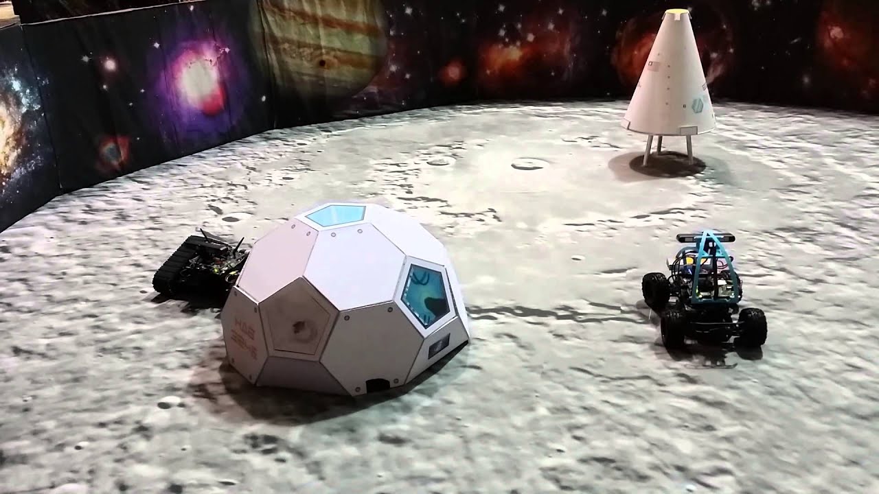 MyzharBot on the moon at GTC2015 with Paracosm - YouTube
