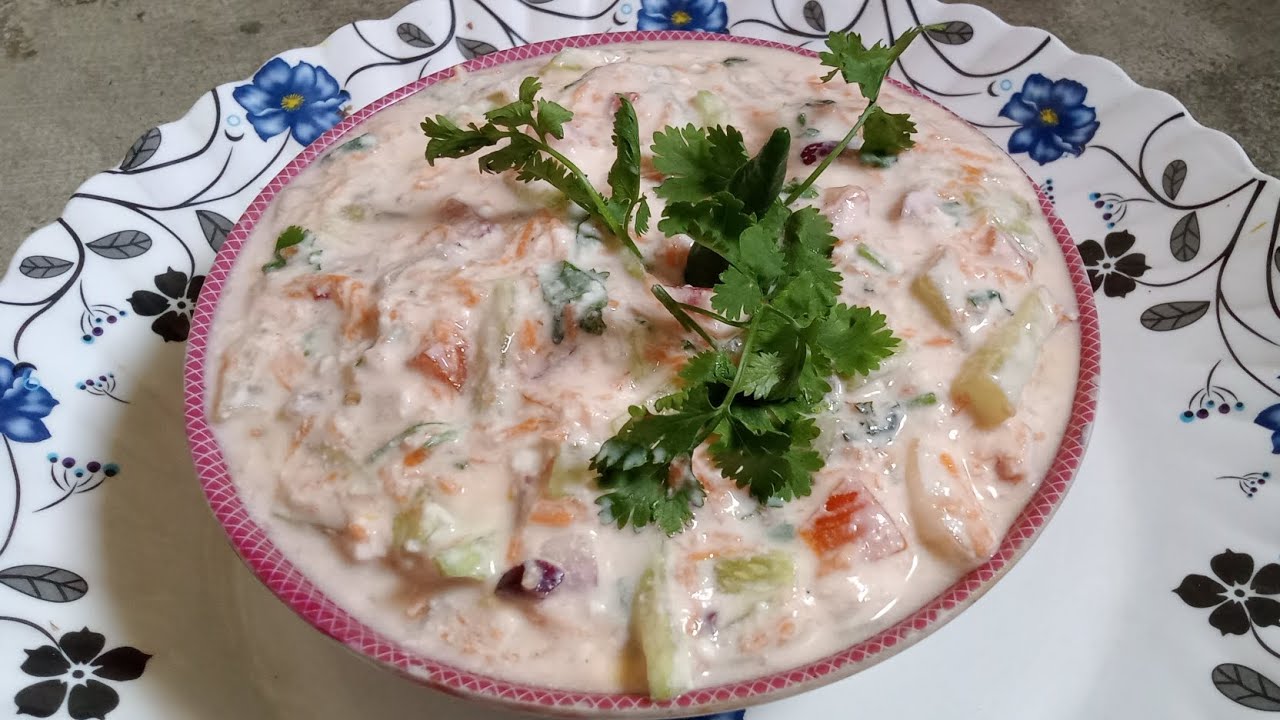 ঘরে তৈরী রাইতা রেসিপি।simple Easy Raita Recipe.Raita Recipe Bengali.How ...