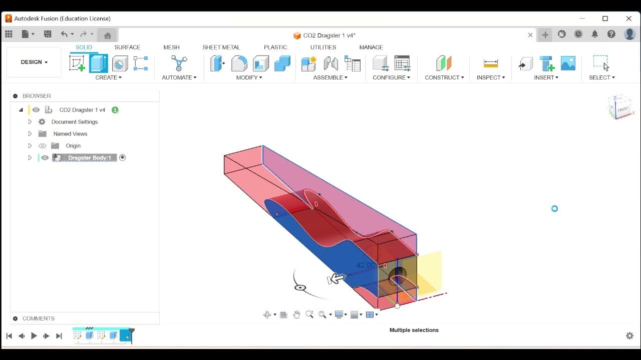 CO2 Dragster in Fusion - Part 2 Shaping the Dragster Body - YouTube