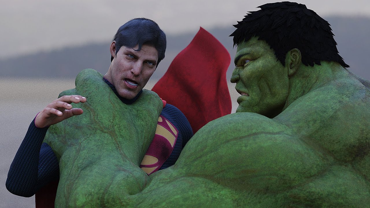 SUPERMAN vs HULK - The Fight...The Fart ( Marvel vs DC Superheroes ...