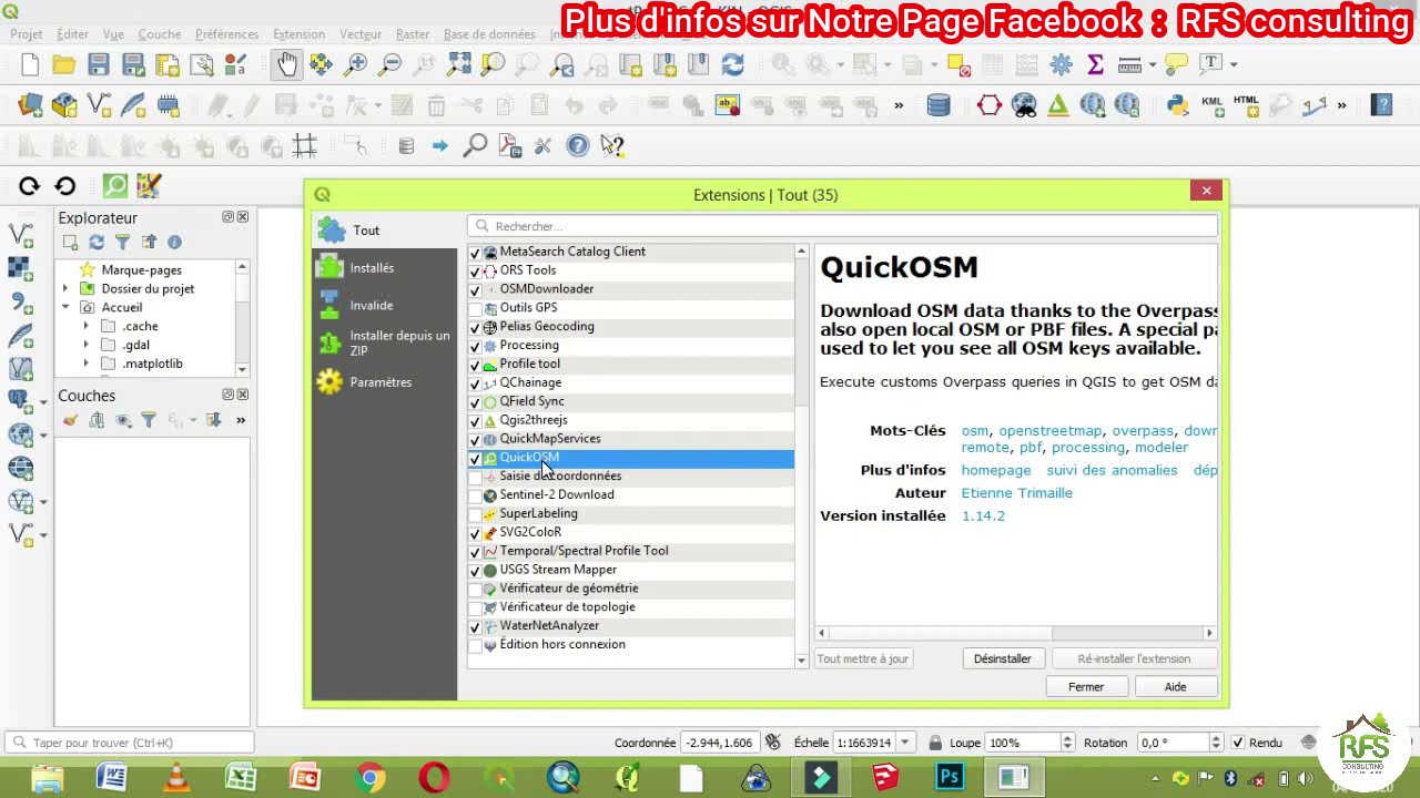 Formation SIG Part.17 : Comment ajouter les extensions sur QGIS - YouTube
