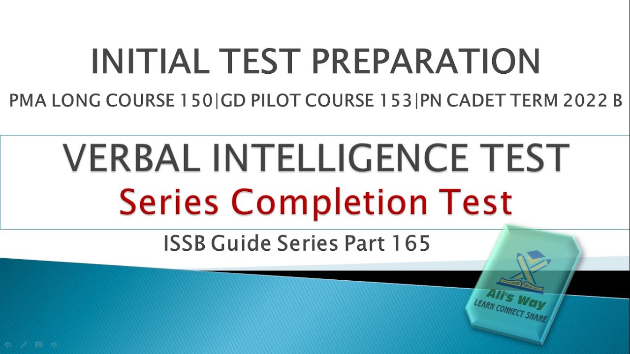 Series Completion Test|Verbal Intelligence|GD Pilot 153|PMA Long course ...
