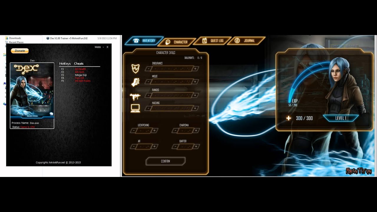 Dex V1.00 Trainer +5 - YouTube