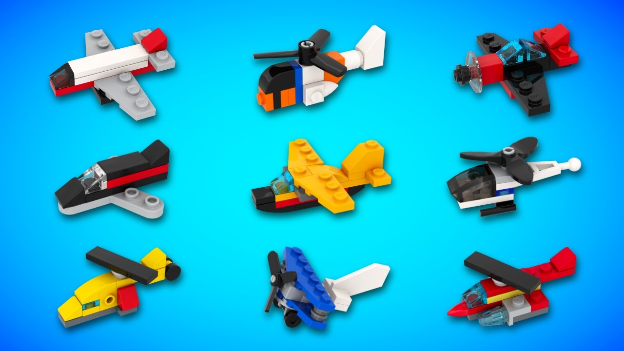 All Lego Mini Planes and Helicopters from City Advent Calendars (Speed ...