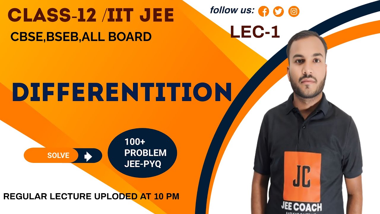 METHOD OF DIFFERENTIATION Class-12 Math Lec-1 (Full Chapter) | JEE ...