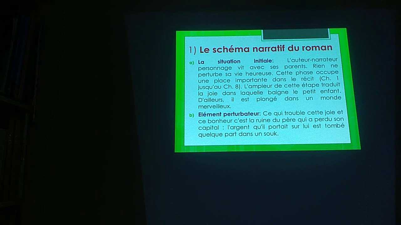 Le schéma narratif du roman autobiographique la boite à merveilles ...