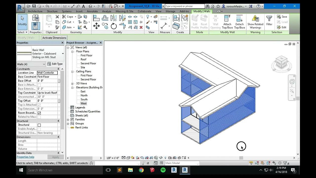 Revit Tutorial 3 | Class 10 | Roof Join Temporary Isolate Visual style - YouTube