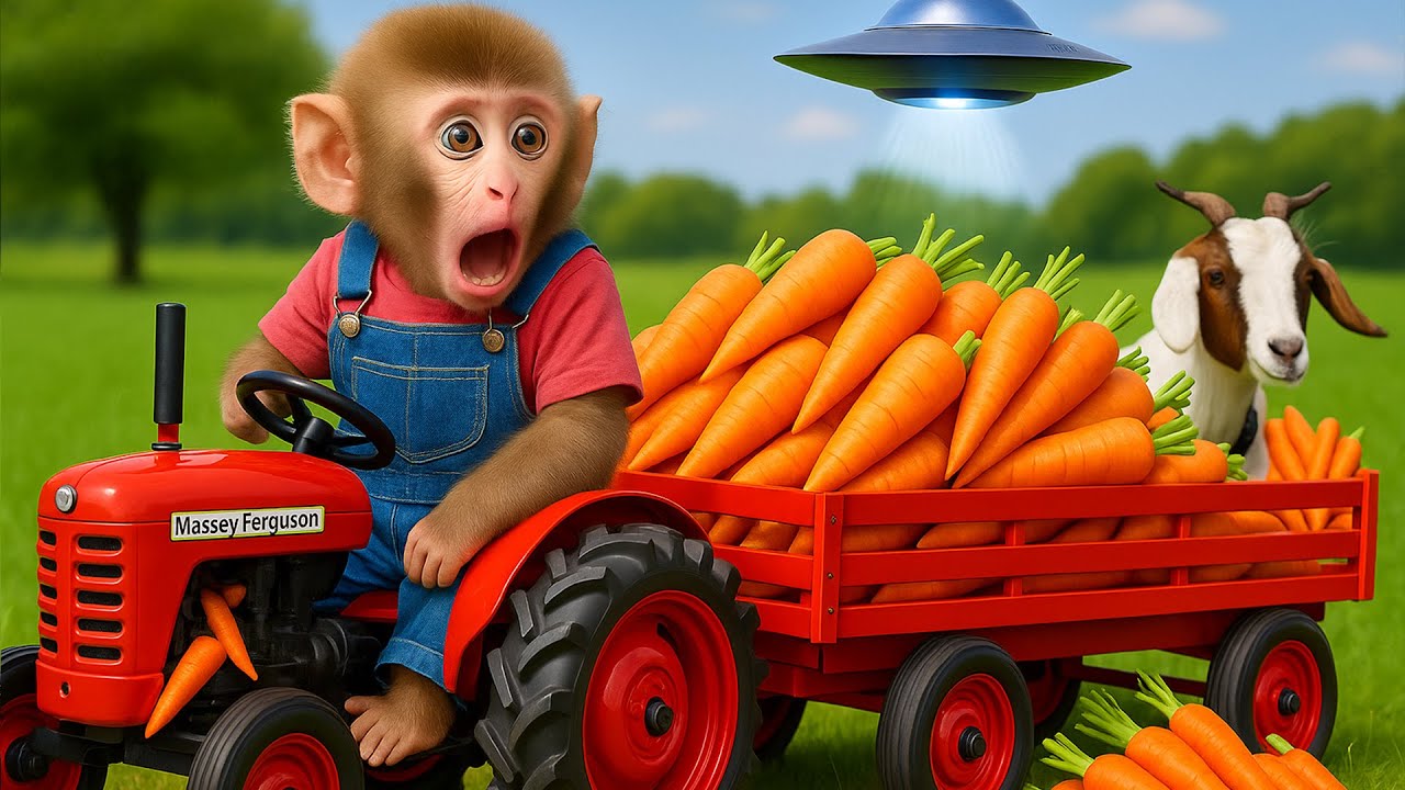 Monkey MiMi Harvests Carrots with the Goat and Overcomes a Challenge ...