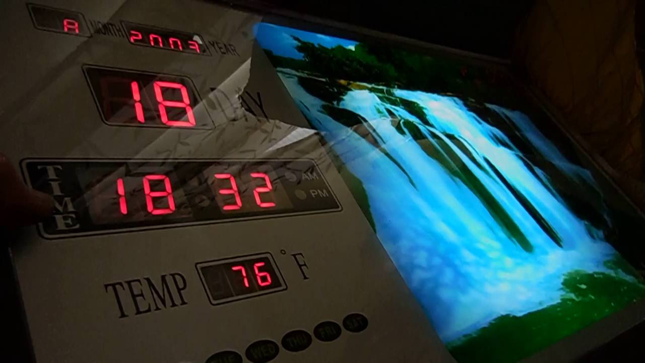 Musical, Year, Day, Time, Temperature and Week Motion Waterfall Wall ...